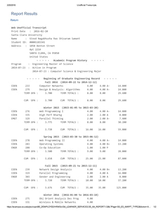 Unofficial Transcripts | PDF