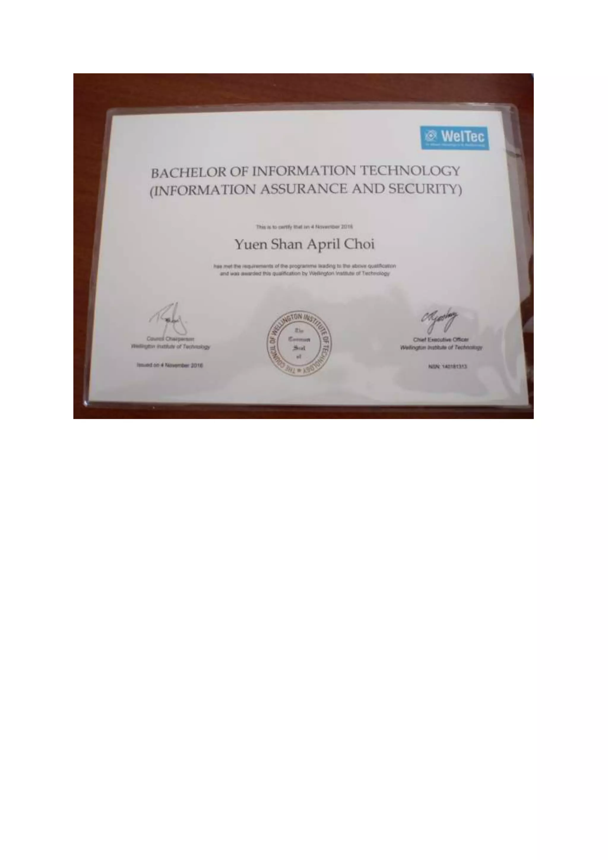 Cert Bachelor of Information Technology - Information Assurance and ...