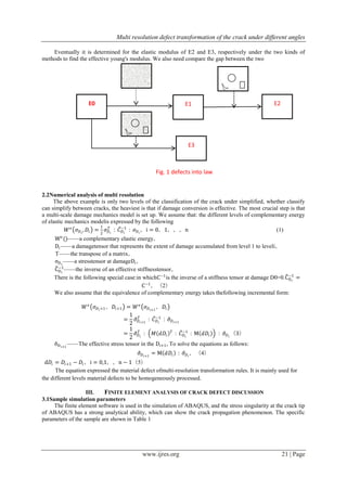 Multi resolution defect transformation of the crack under different ...