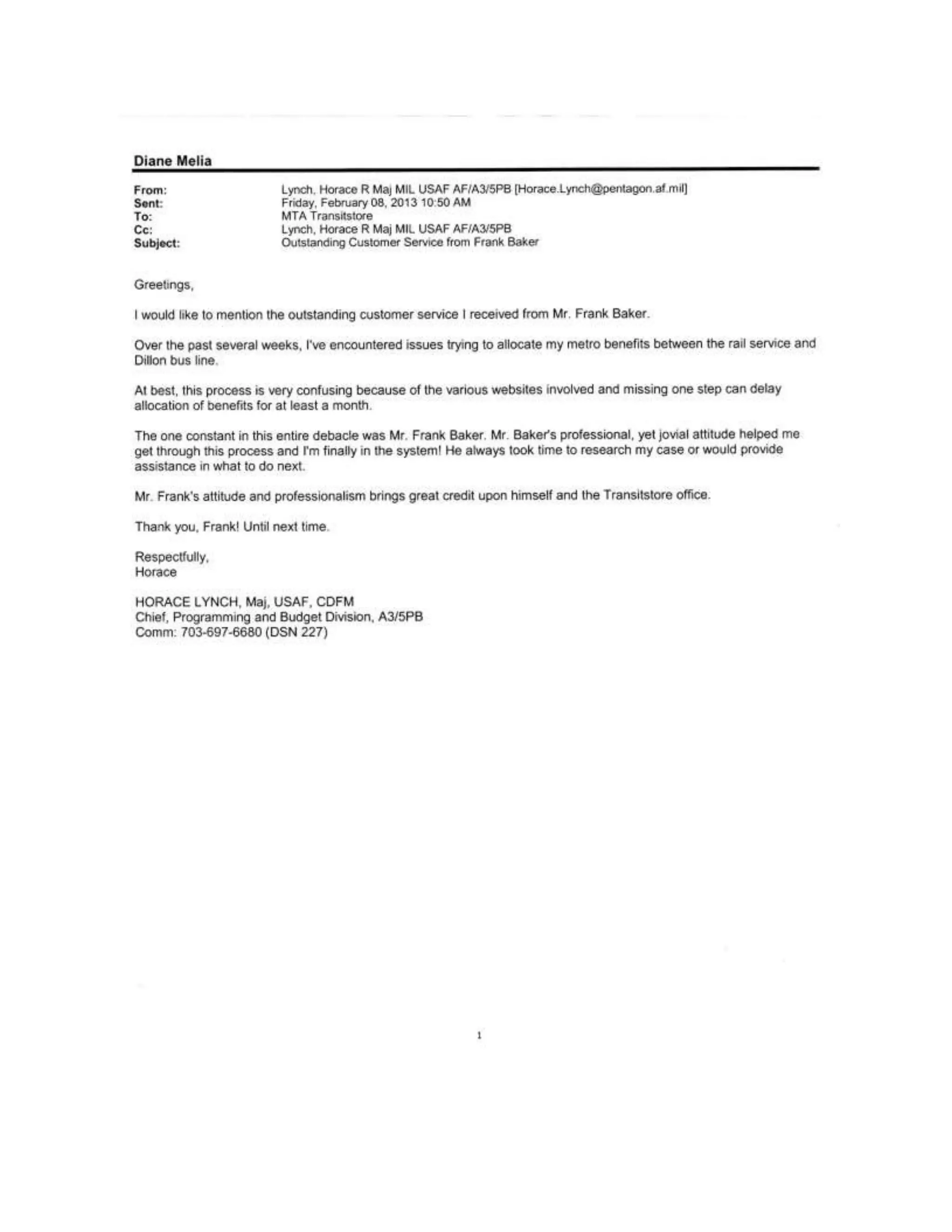 Customer Letter | DOCX