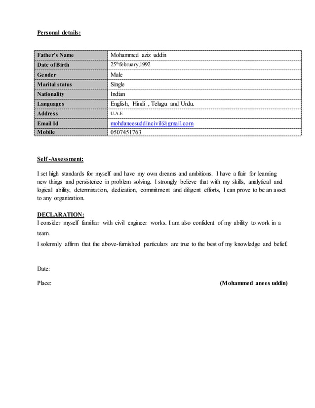 anees QS CV new | DOCX | Resume Writing and Advice | Job Search