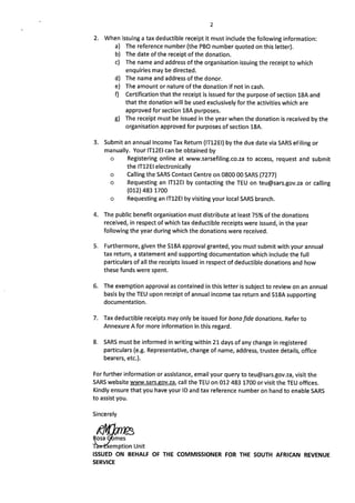 SARS PBO letter | PDF