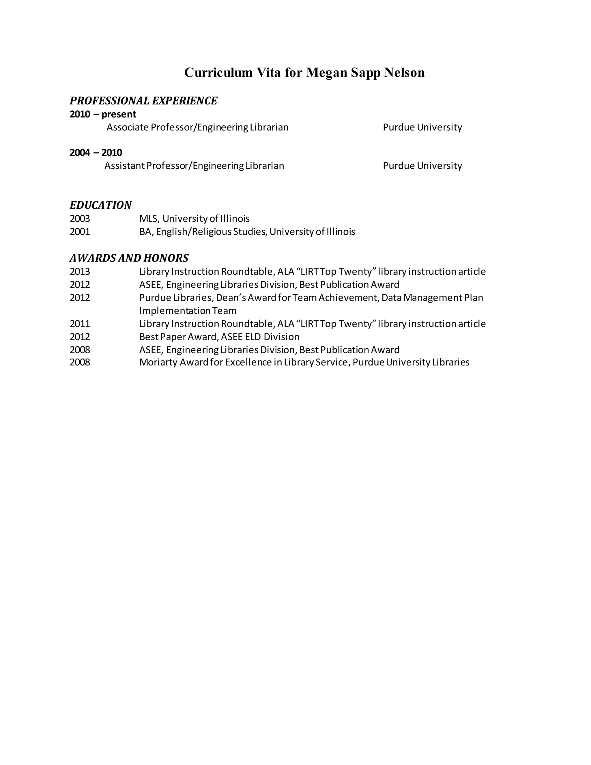 Sapp Nelson CV 20150401 | PDF