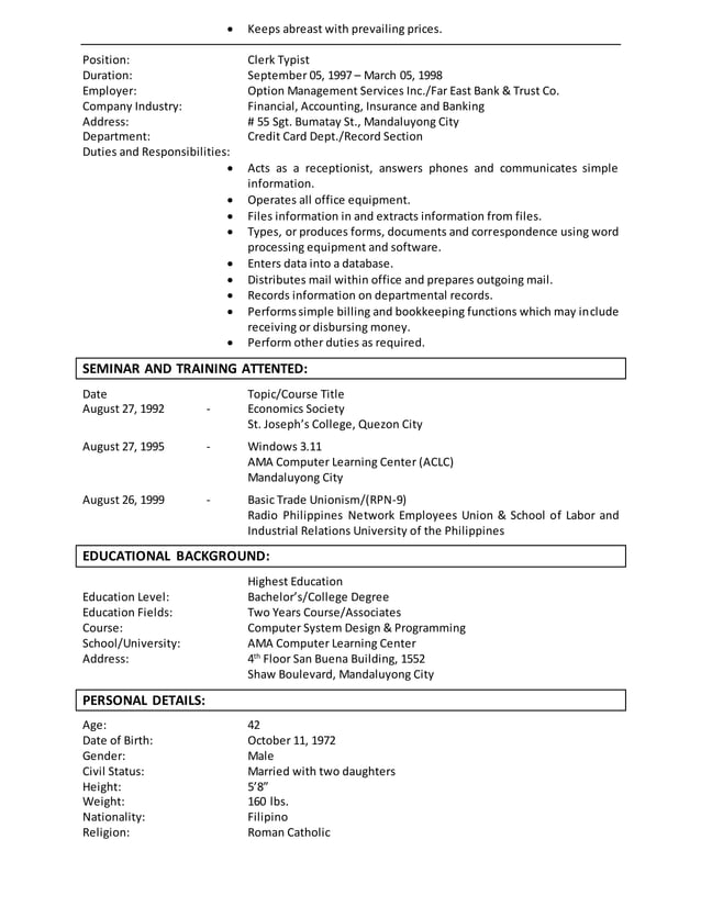 CV Mr. Wilbur Gimeno 001 | PDF