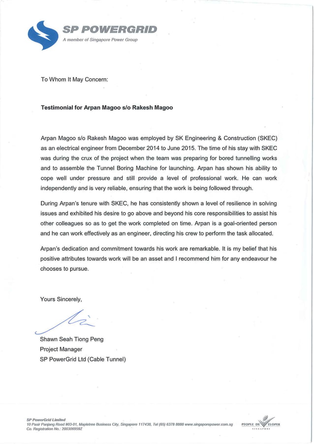 sp power grid certificate | PDF