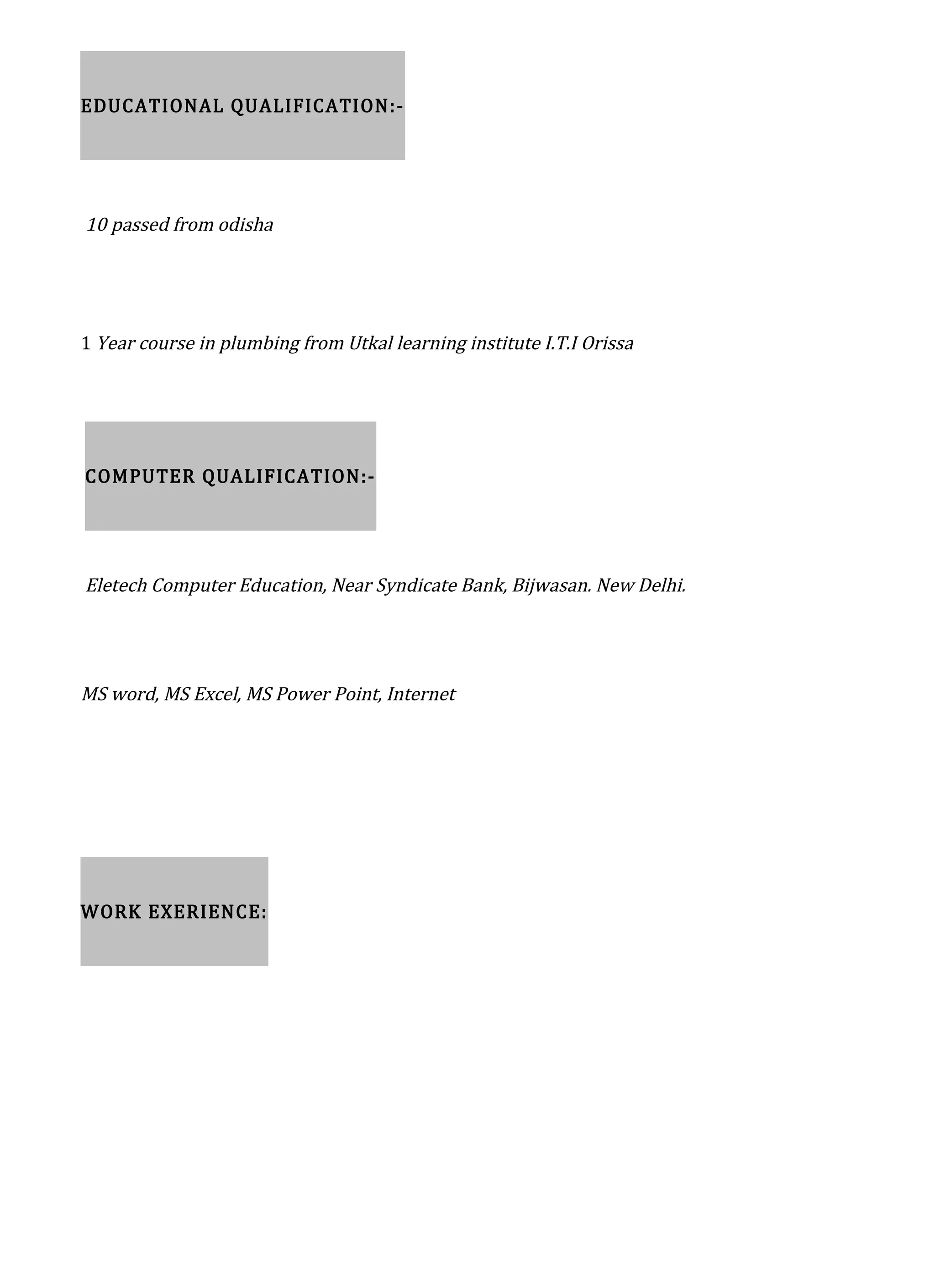 Manoj kumar Resume | PDF