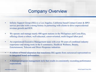 Infinity Support Group Inc Company Overview | PDF