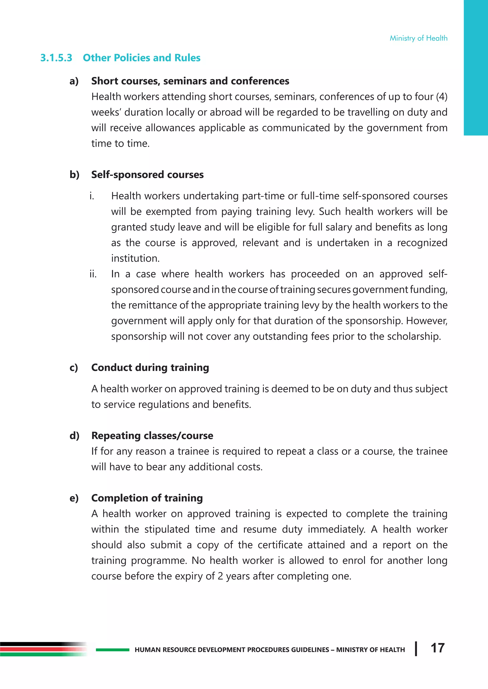 MOH Training Procedure Manual | PDF