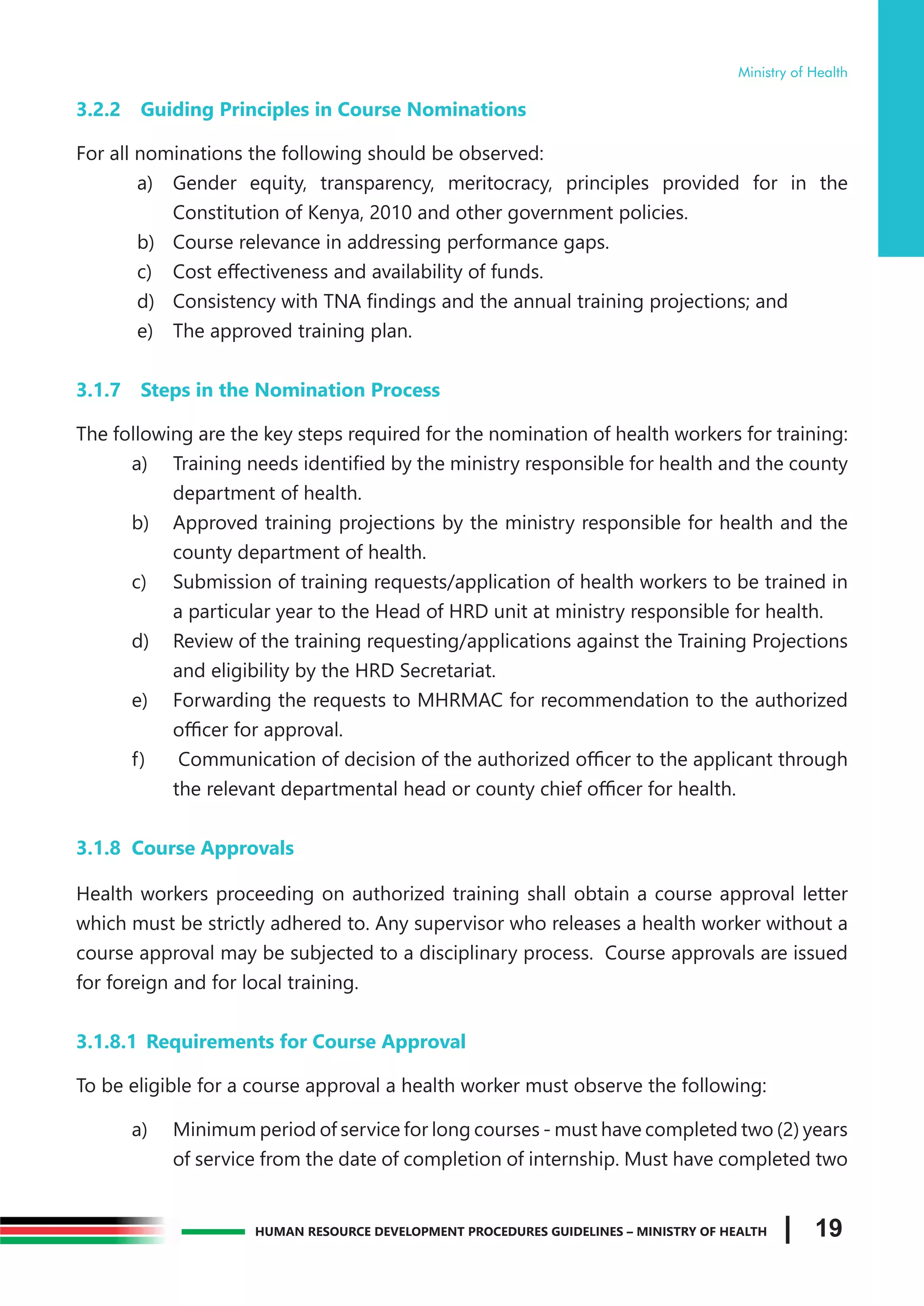 MOH Training Procedure Manual | PDF