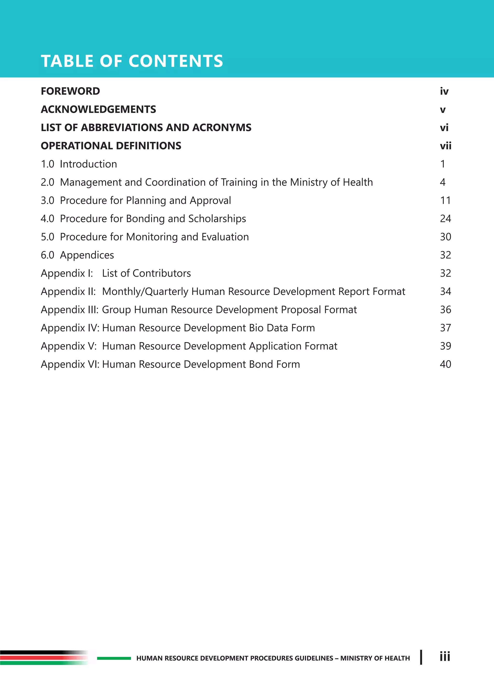 MOH Training Procedure Manual | PDF