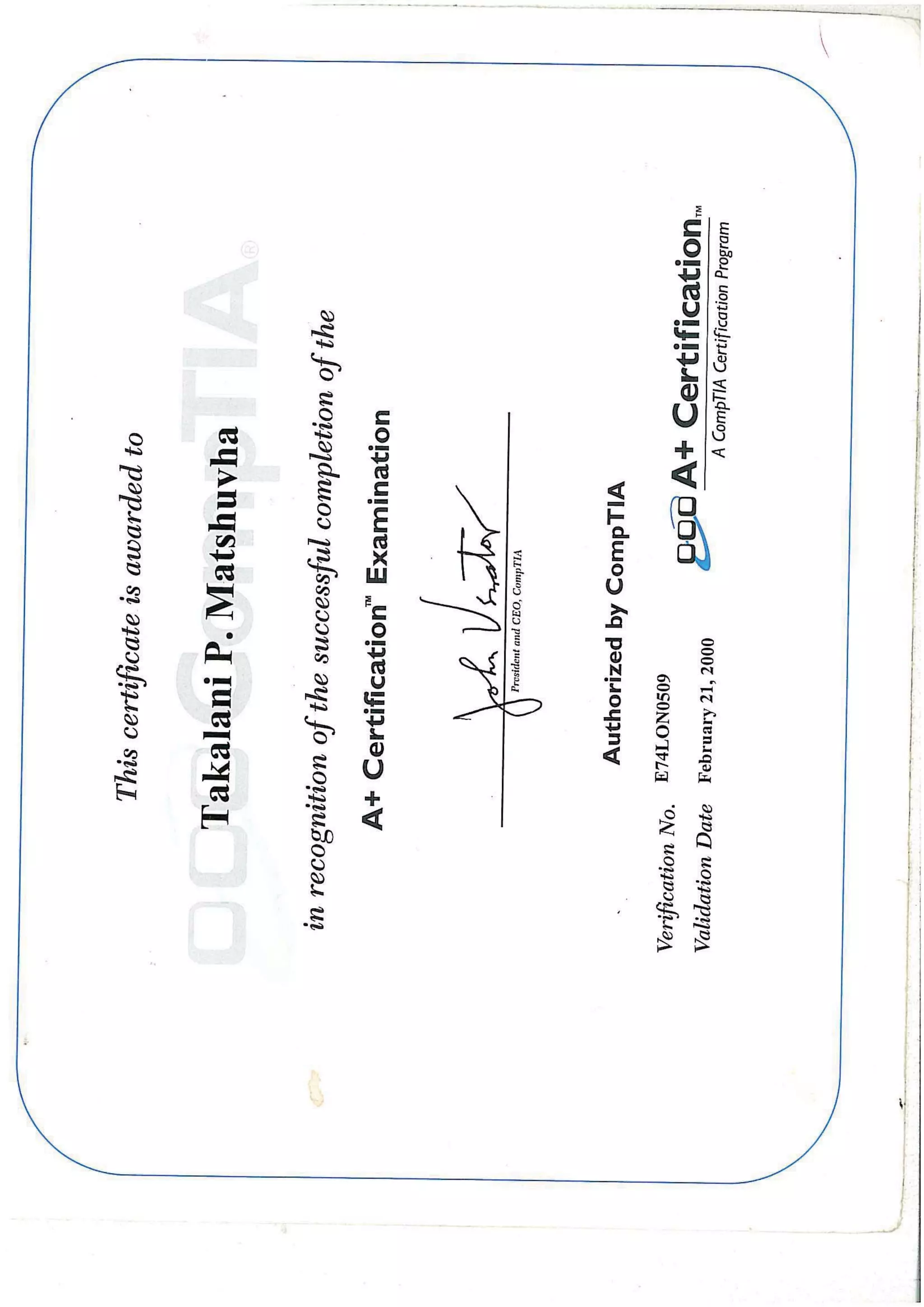 A+ Certificate | PDF