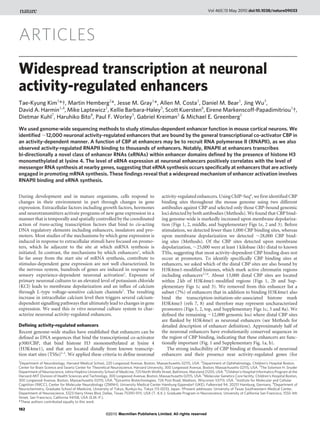 Widespread transcription at neuronal activity-regulated enhancers | PDF