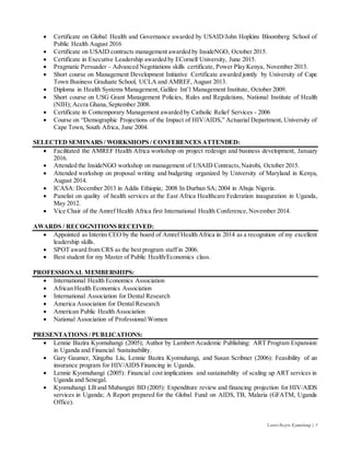 Lennie Bazira Kyomuhangi - CV Long Version- 2016-Current | DOCX