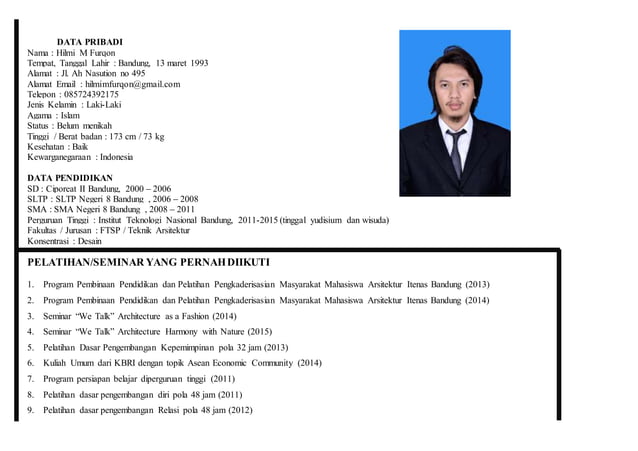 CV DATA PRIBADI (1) | PPT