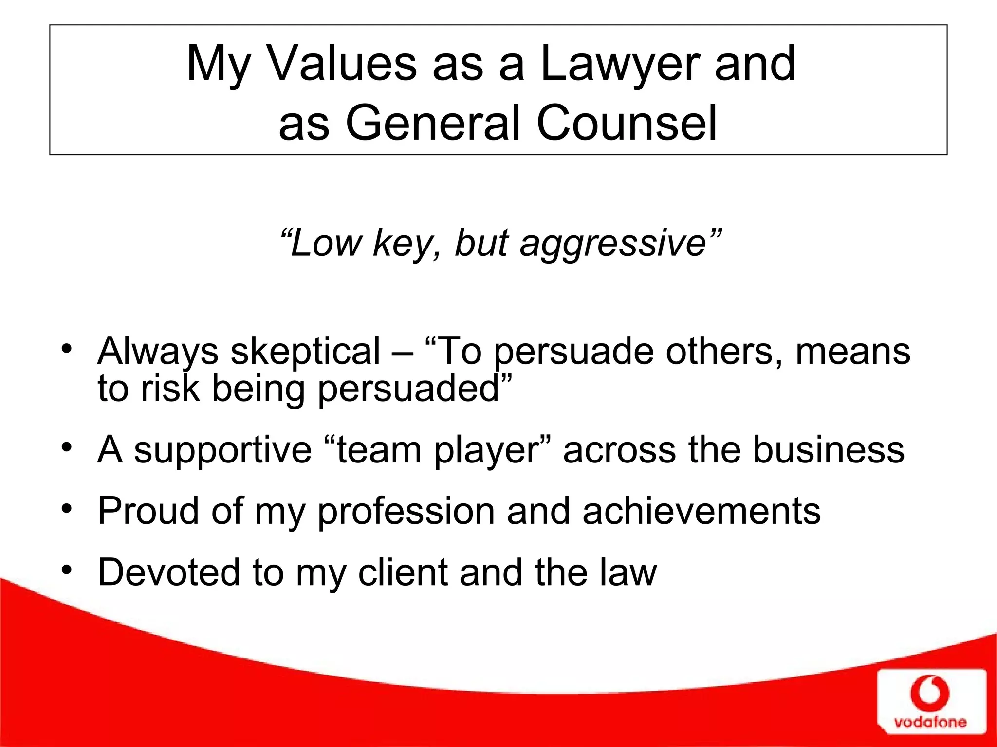 The Role of General Counsel and the View | PPT