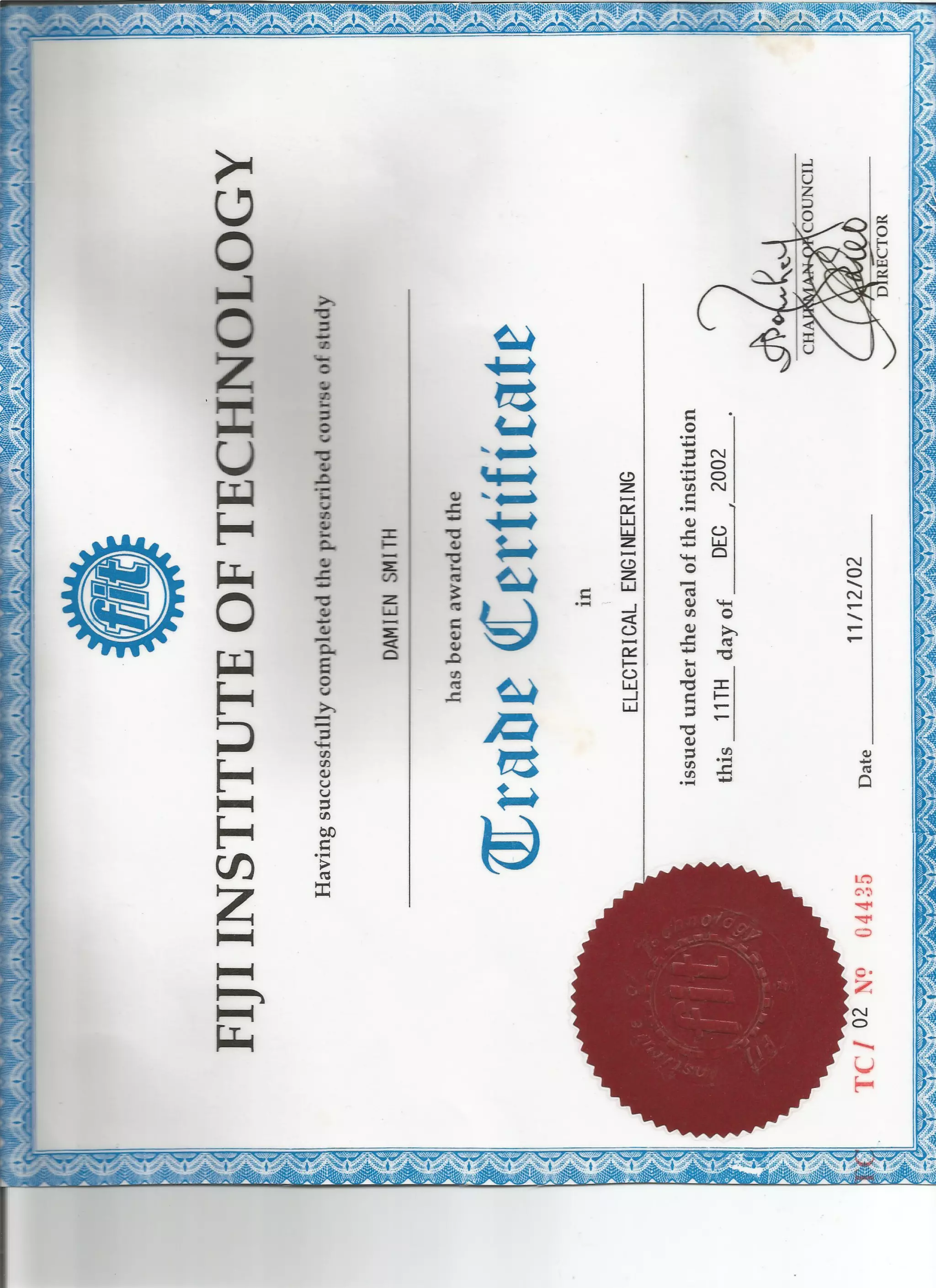 Electrical Trade Certificate - FIT | PDF