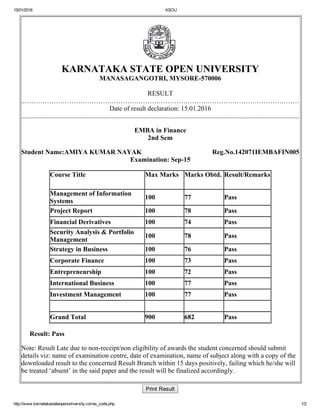 MBA Mark Sheet(2) | PDF