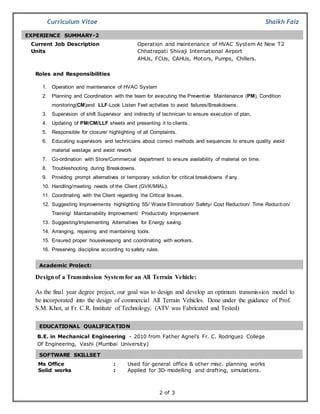 Resume_Shiakh_Faiz_May2014 | DOCX | Civil Engineering Industry | Industries
