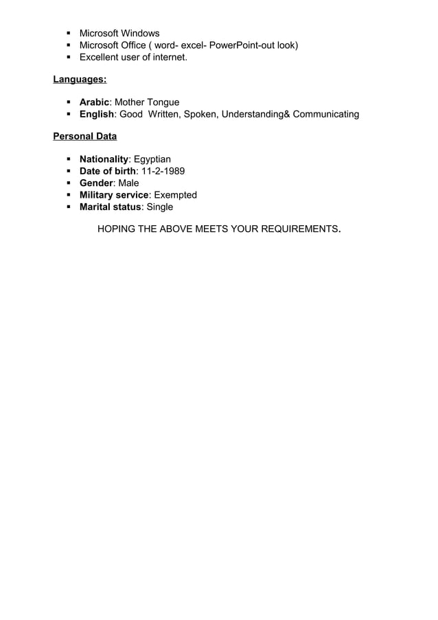 Ahmed Tarek's CV | DOC