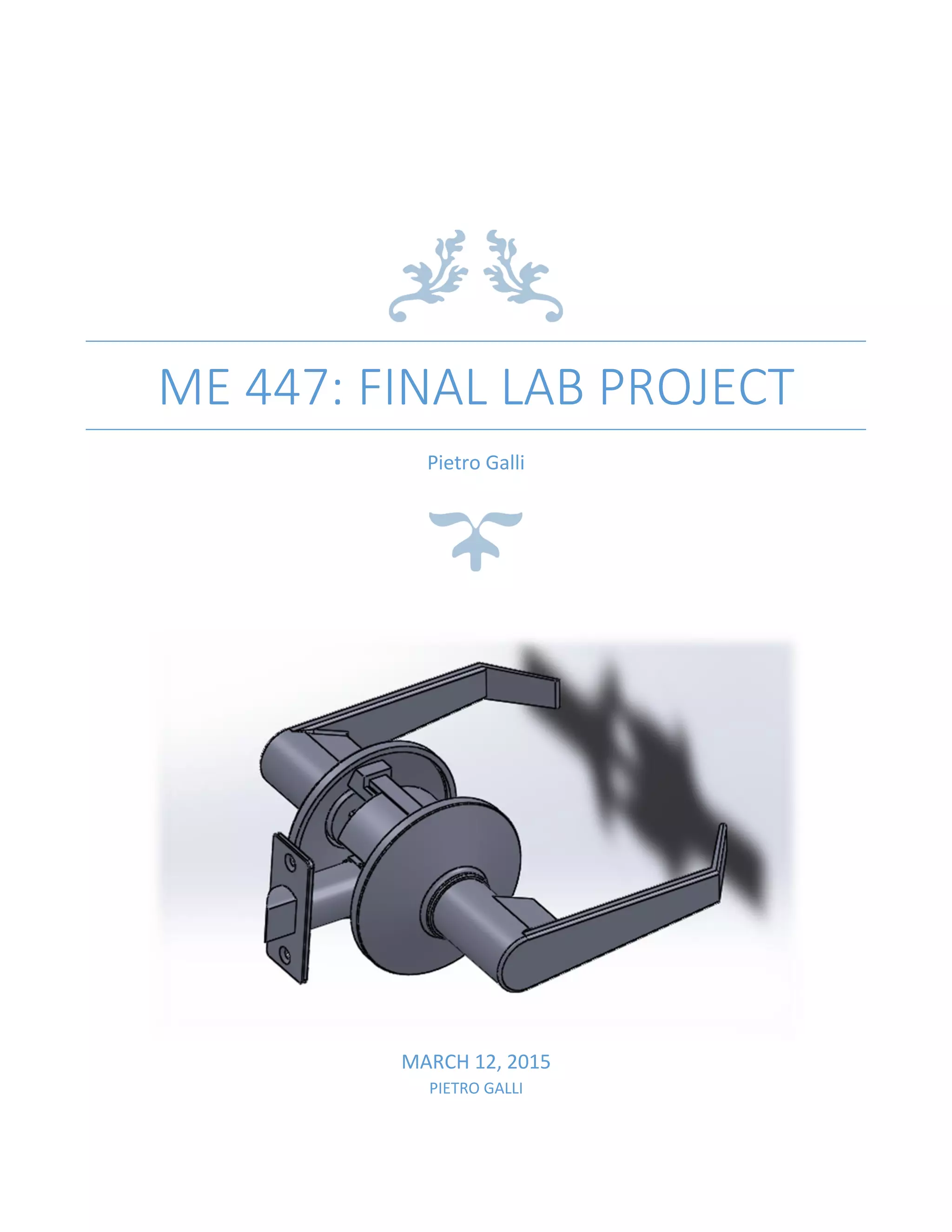 Design of a Handle Mechanism (Solidworks) | PDF