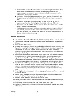 City Manager Job Description | PDF