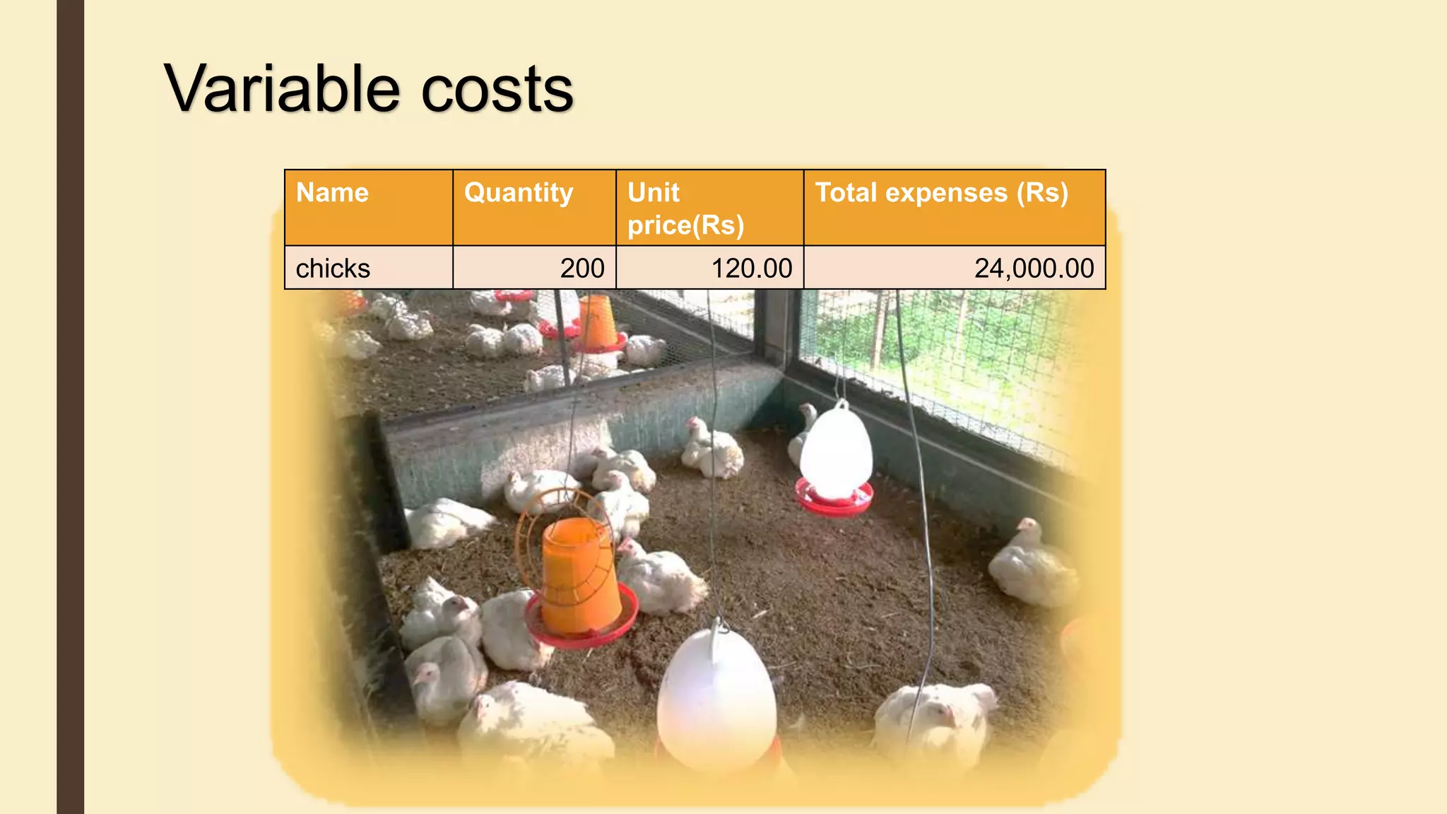 Cost analysis of broiler farming | PPTX