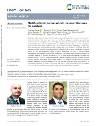 Multifunctional carbon nitride nanoarchitectures for catalysis | PDF