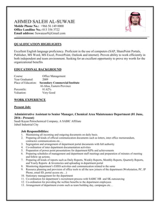CV Ahmed Al-Suwaie | PDF