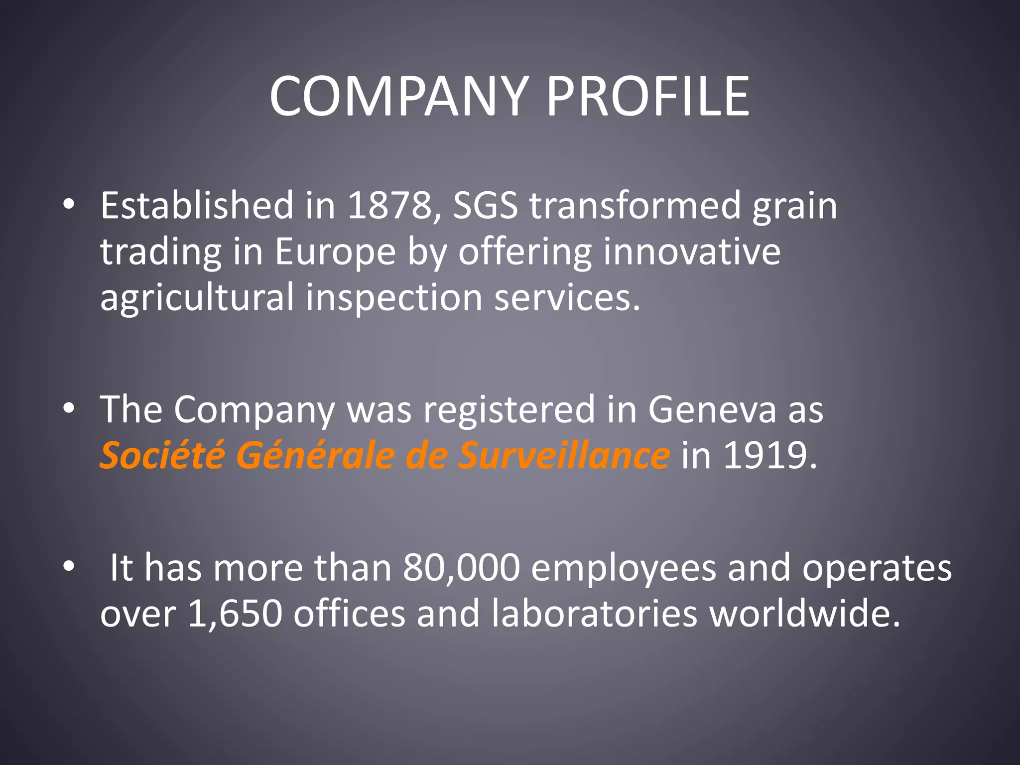 Presentation on sgs | PPTX | Business | Business and Finance