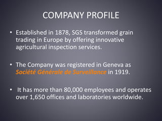 Presentation on sgs | PPTX | Business | Business and Finance