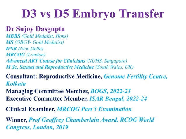 Day3 versus Day5 Embryo Transfer | PPTX