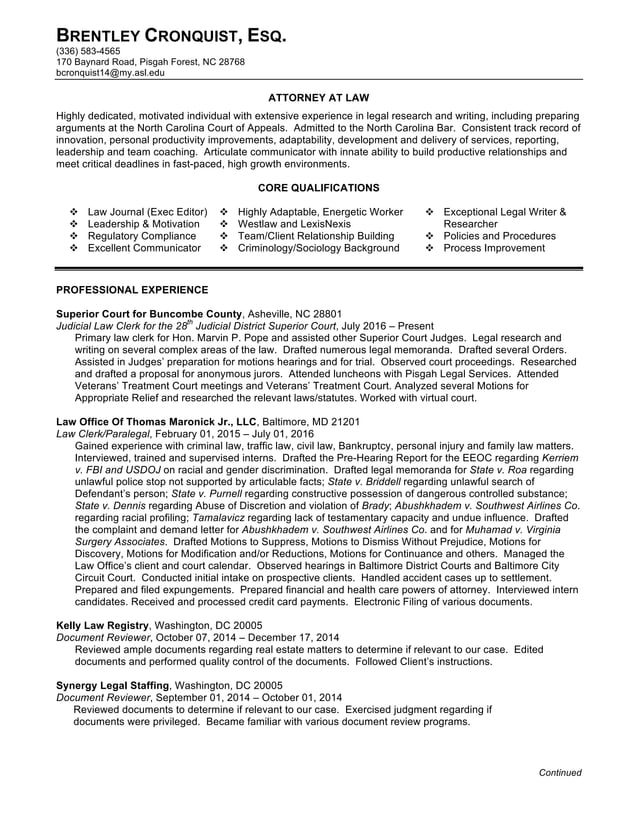 Resume Cronquist Esq | PDF