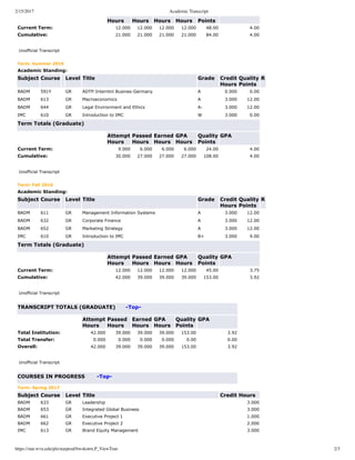 Academic Transcript | PDF