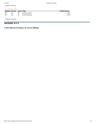 Academic Transcript | PDF