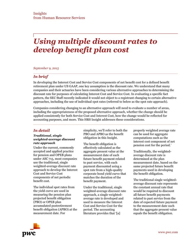 pwc-using-multiple-discount-rates-develop-benefit-plan-cost | PDF
