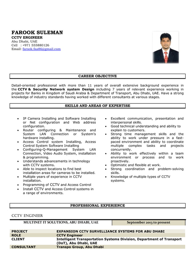 Farook_CCTV Engineer | PDF