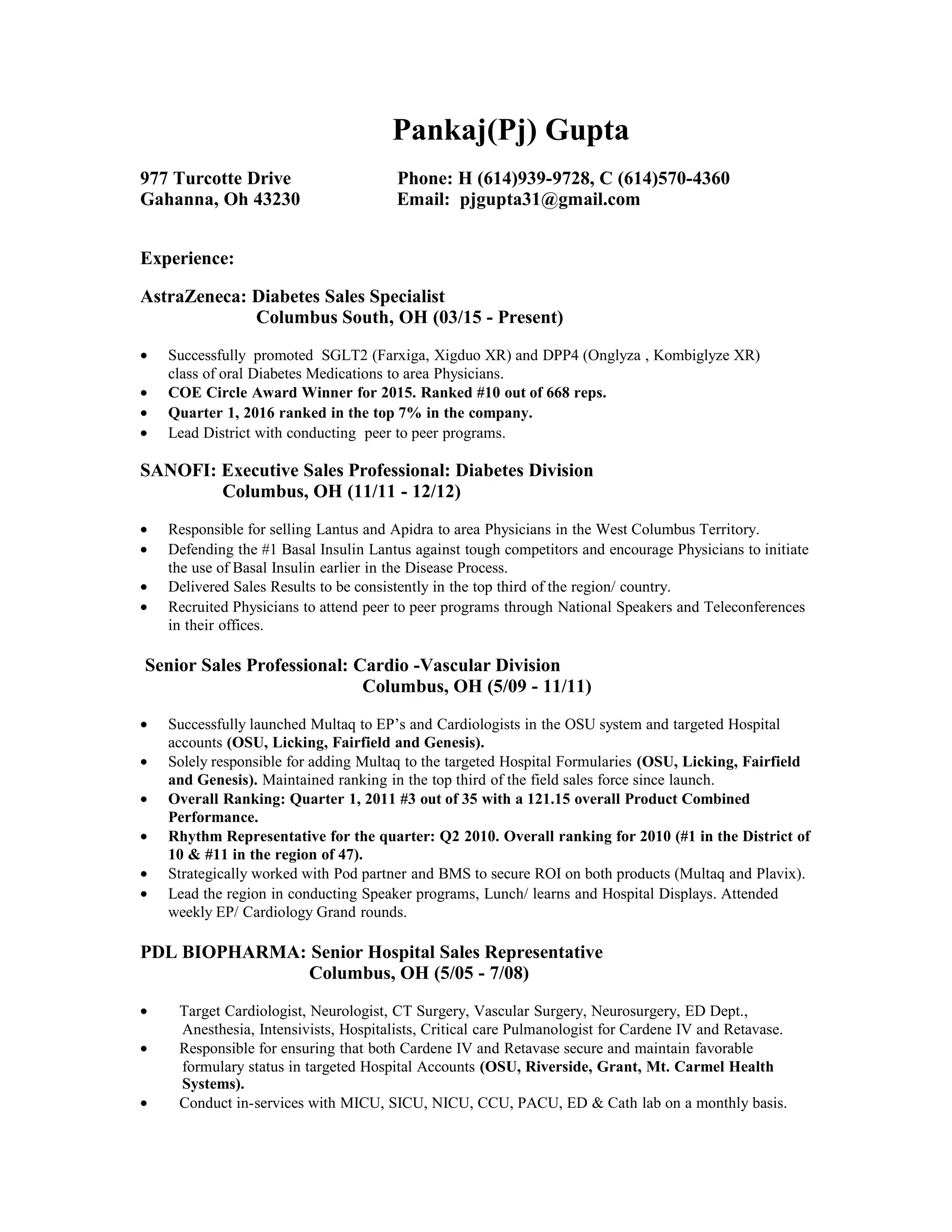 PANKAJ GUPTA - Resume (2016) | PDF