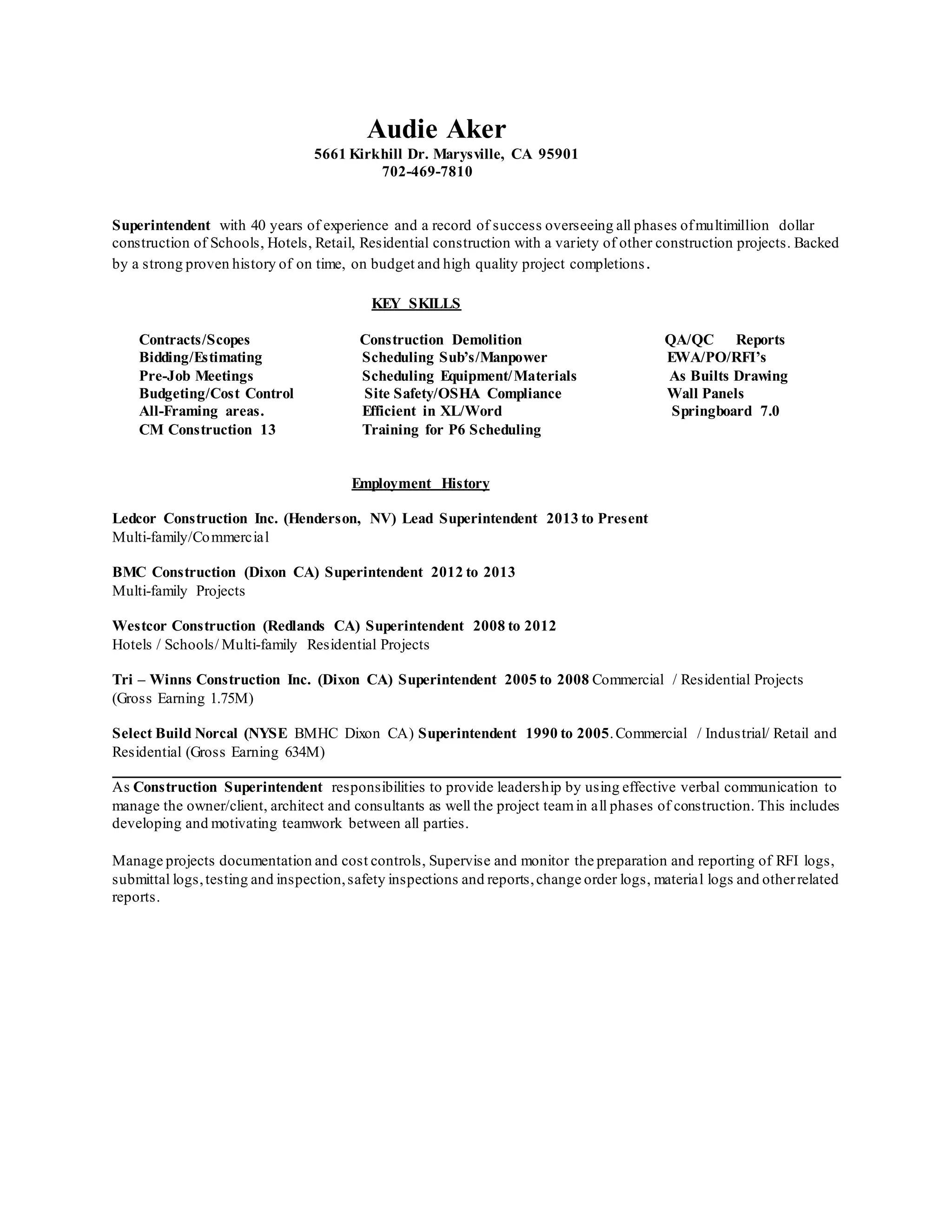 Audie Aker Resume 2 | DOCX