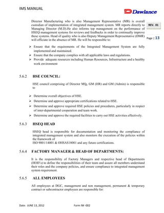 IMS MANUAL REV. 012 | PDF