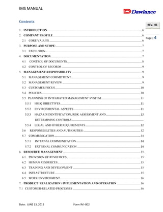 IMS MANUAL REV. 012 | PDF