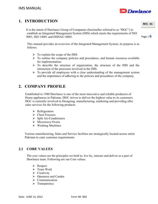 IMS MANUAL REV. 012 | PDF