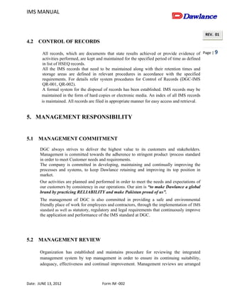 IMS MANUAL REV. 012 | PDF