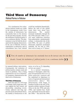 Political Parties in Pakistan; A Long Way Ahead | PDF