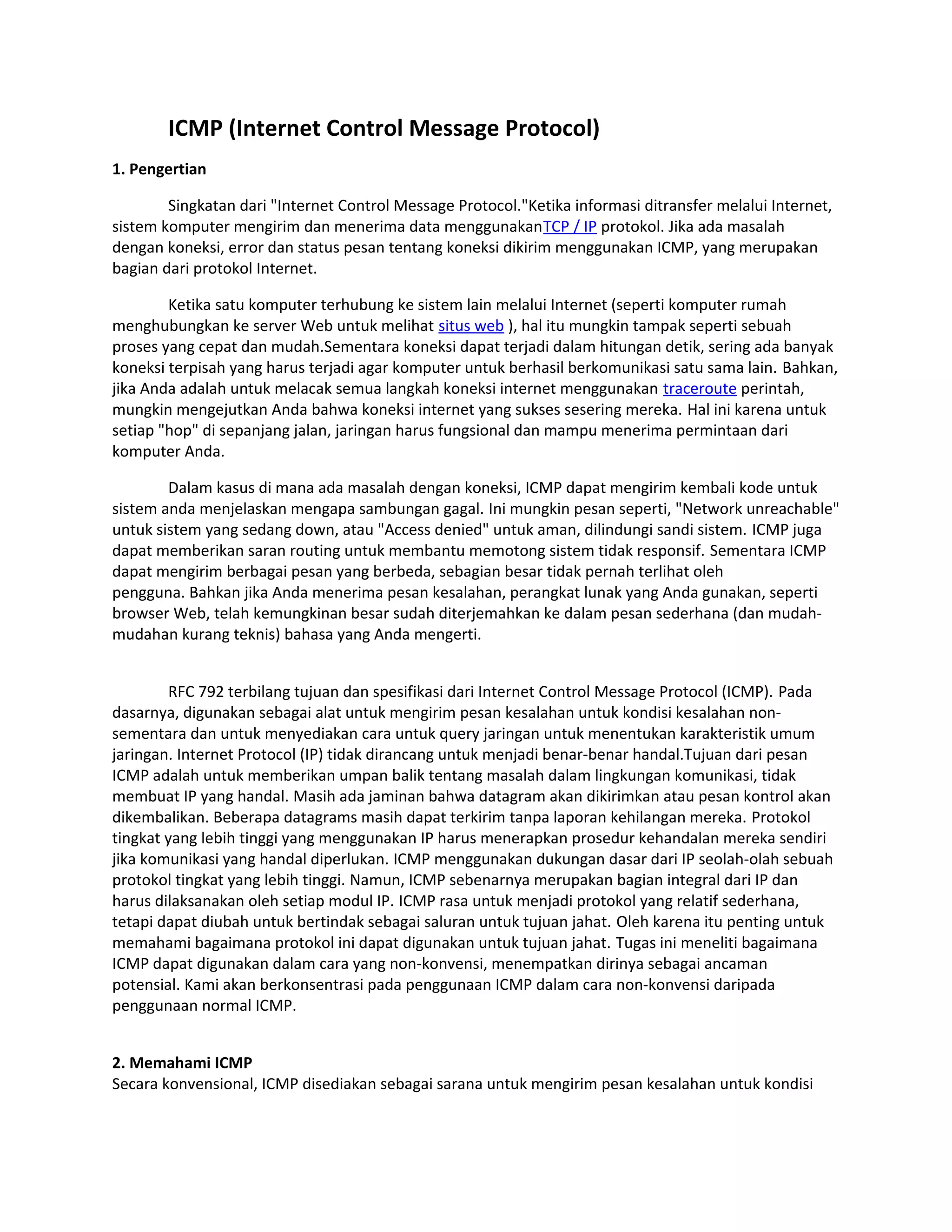 Pengertian ICMP, ARP, DHCP, MPLS, OSPF, BGP, Backbone. | DOC