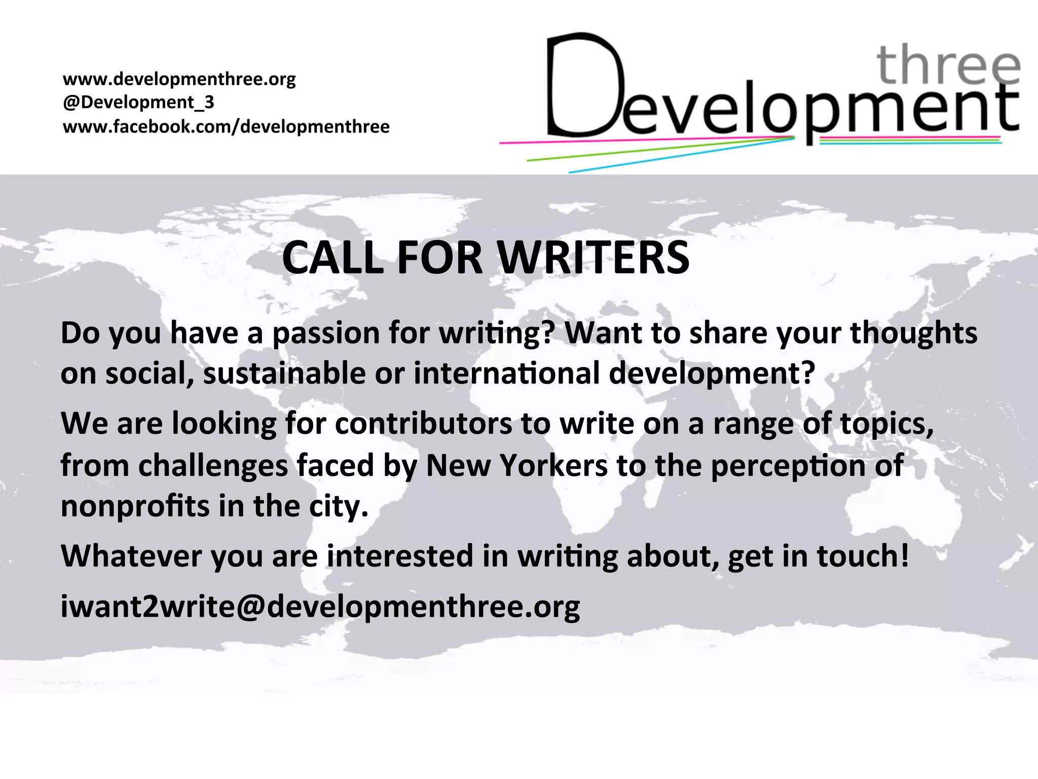 D3 Flyer - Call for writers: New York | PPTX