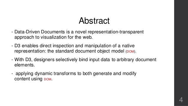 D3 : Data driven documents with Data visualization principles