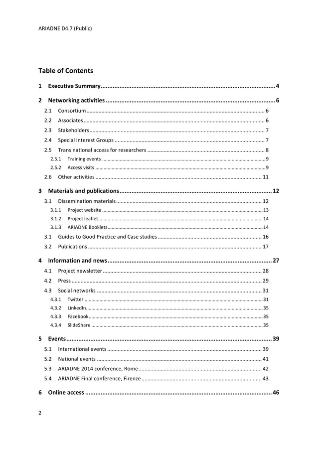 ARIADNE: Final dissemination report | PDF ARIADNE: Final dissemination report | PDF