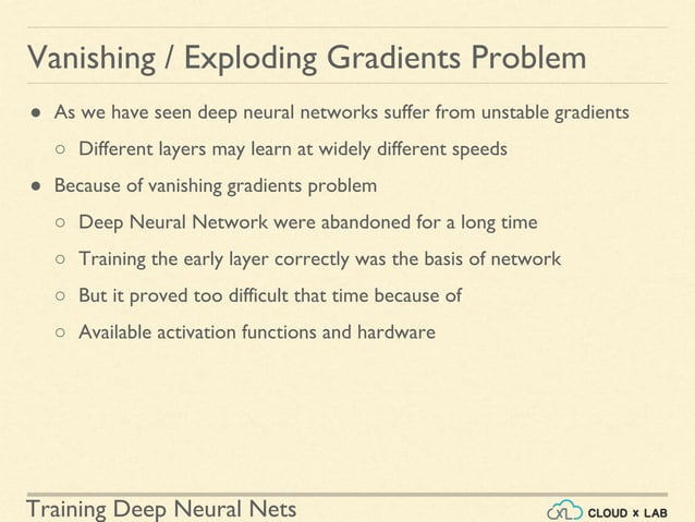 Training Deep Neural Nets | PPT