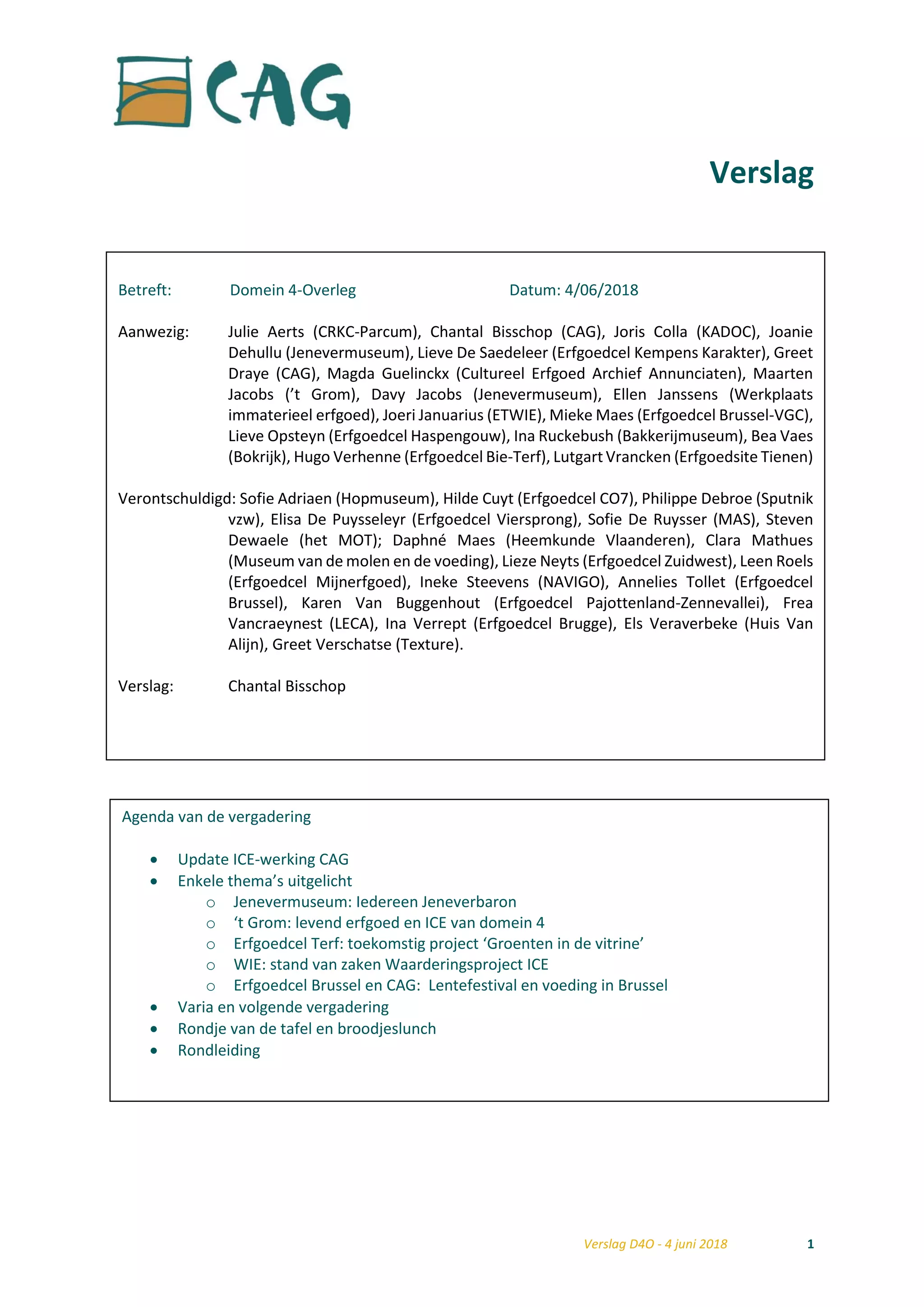 Verslag Domein-4 overleg 2018 (04/06/2018) | PDF