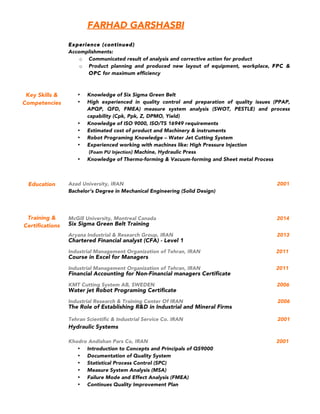 Farhad Garshasbi-CV | PDF